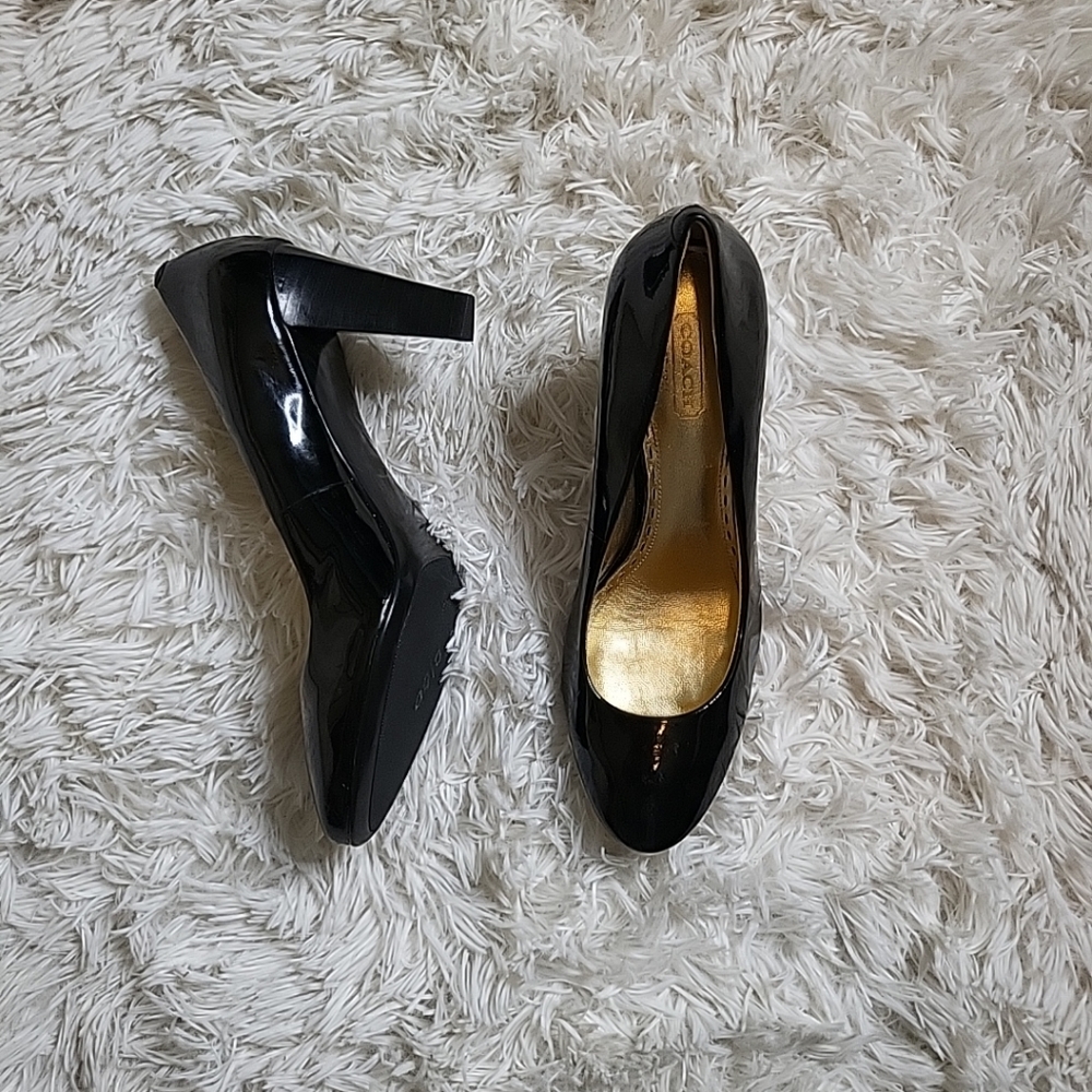 Coach Sheri Black Patent Leather Pumps Heels Shoes Wo… - Gem